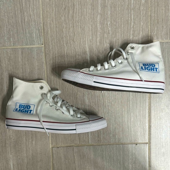 Converse | Shoes | High Top White Bud Light Converse Shoes | Poshmark